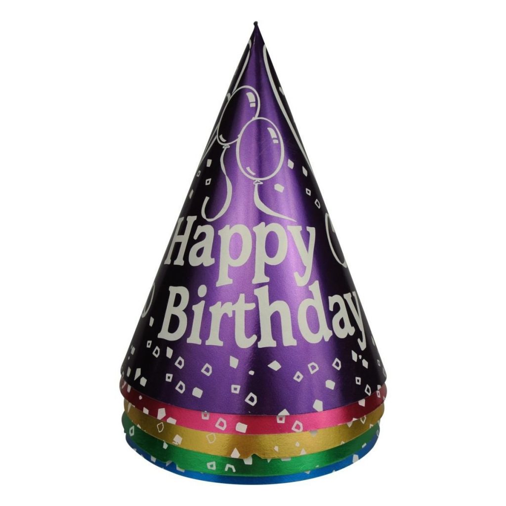 Schorin Company | 7" Happy Birthday Foil Party Hat - Assorted Colors ...