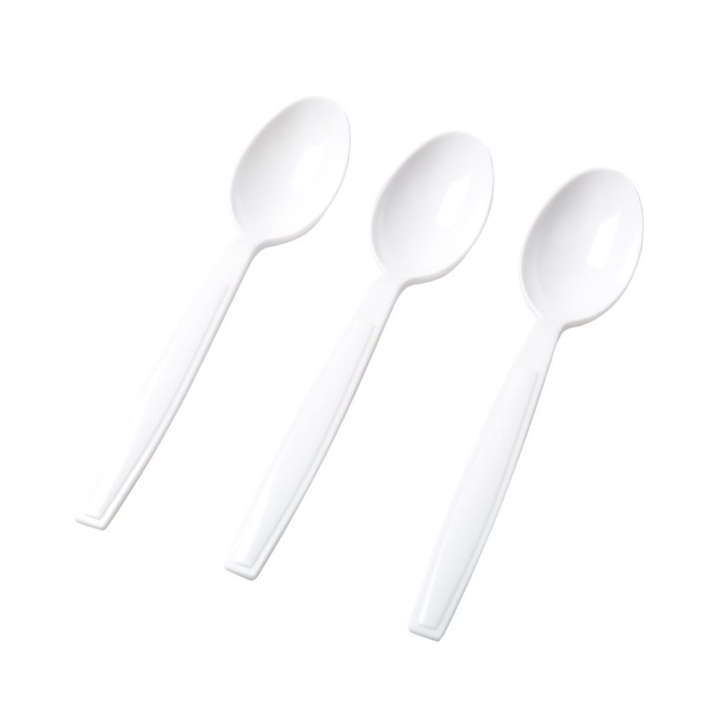 Schorin Company | Extra Heavy Duty White Plastic Spoons 100/box ...