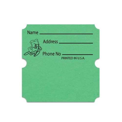 Schorin Company | Green Raffle Tickets Double Roll 2000/roll - Schorin ...